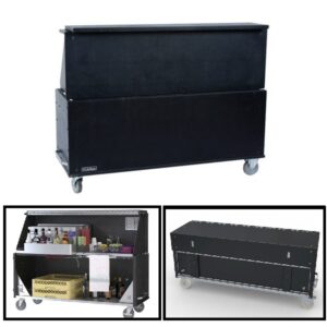 Large Round Portable Wood Bar – A to Z Party Rental