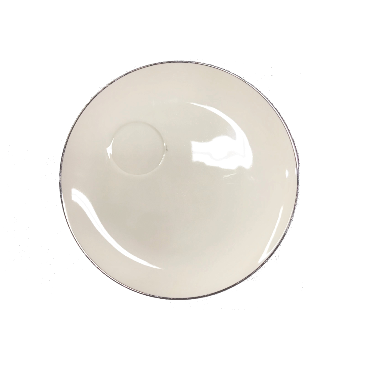Silver Rimmed White China Round Plate – A to Z Party Rental