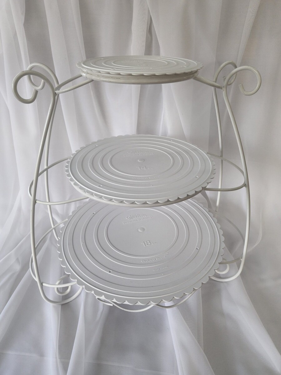 3 Tier White Floating Cake Stand – A to Z Party Rental